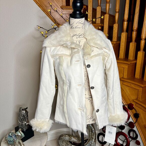 NILS | Jackets & Coats | Nils Shearling Faux Fur Jacket Sueded Cream ...